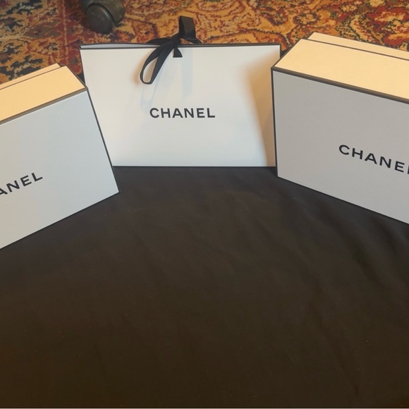 CHANEL | Bags | Chanel White Boxes With Black Accents | Poshmark
